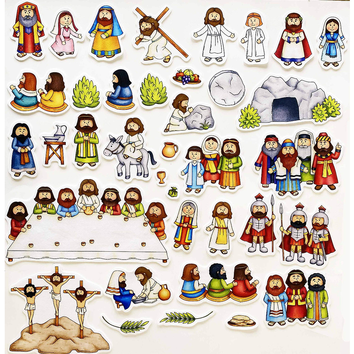 Easter Deluxe Felt Set for Bible Flannel Board Stories 37 Pieces Activity Pages Story He Has Risen Precut Figures Last Supper Crucifixion Resurrection Triumphant Entry Trial Gethsemane