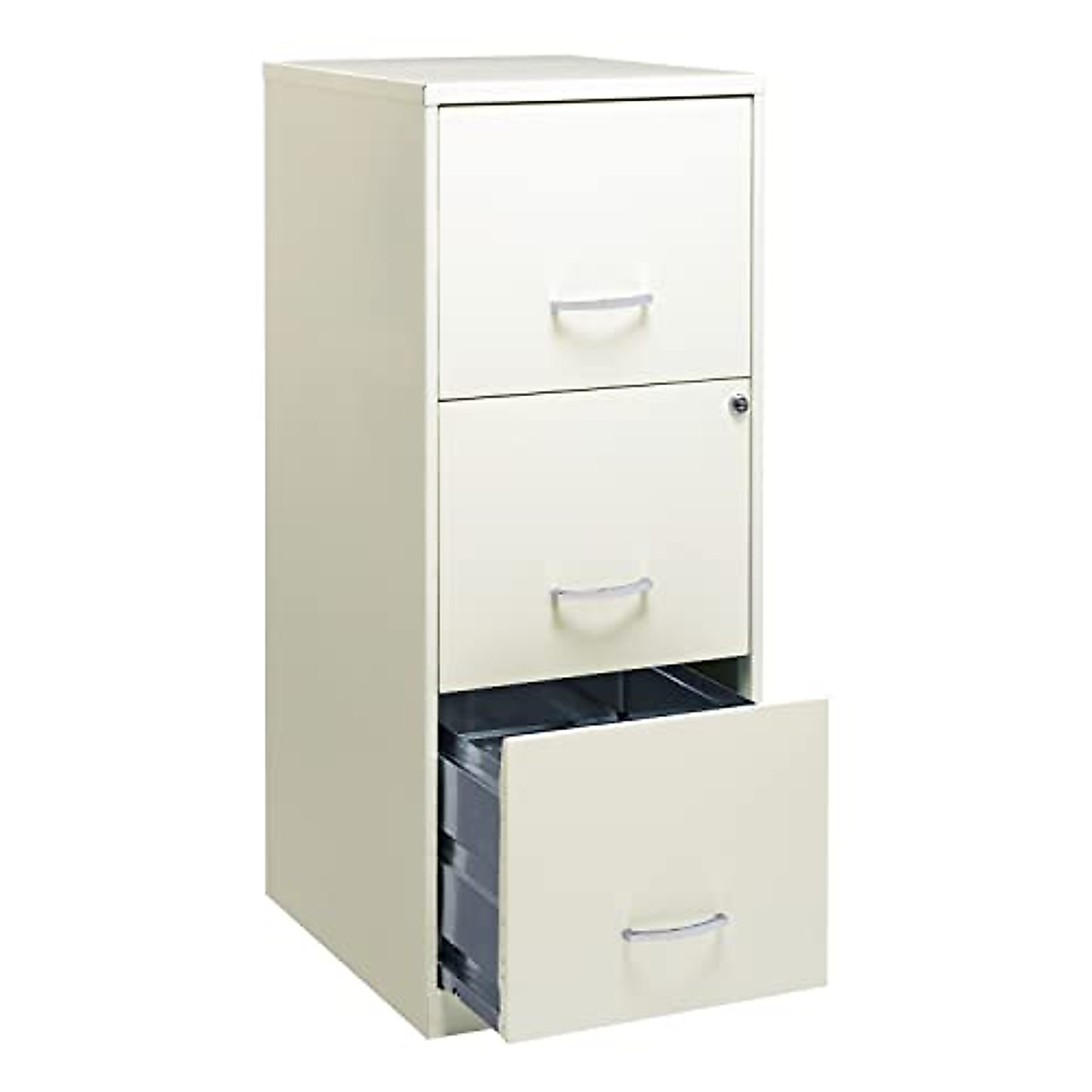 Office Dimensions 3 Drawer Lock SOHO Vertical File Cabinet, 18-Inch, White