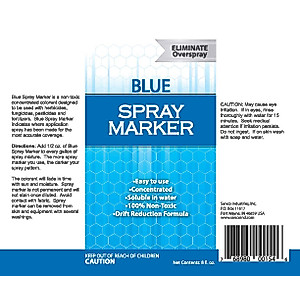 Blue Spray Marker - (8 Ounces) - Weed Spray Dye, Herbicide Dye, Fertilizer Marking Dye, Turf Mark and Blue Herbicide Marker