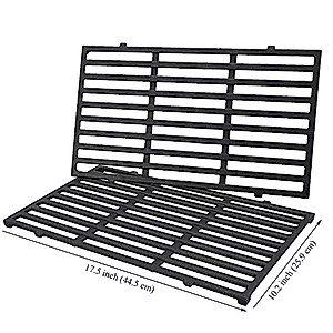 Utheer 7637 Cast Iron Cooking Grid Grate 17.5 x 10.2 Inch,7635 Flavor Bars 15.3 inch for Weber 46010074 Spirit 200 E210 S210 Series Gas Grills, Grill Replacement Parts for Weber 7637 Gas Grills with