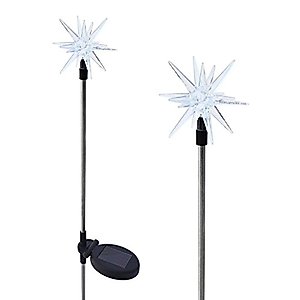 Solar Wholesale 1011-2 Outdoor Garden Starburst Stake Solar Lights, a pack of 2