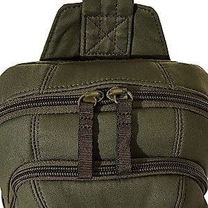 Vera Bradley Women's Cotton Utility Sling Backpack, Climbing Ivy Green - Recycled Cotton, One Size