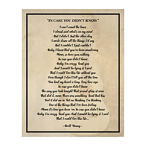 Brett Young - In Case You Didn't Know Music Decor Wall Art, Country Music Wall Decor Poster, Great Print For Home Decor, Bedroom Decor, Office Decor, or Man Cave Room Decor Aesthetic, Unframed - 11x14