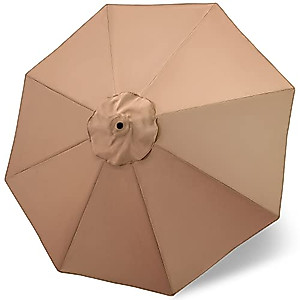 MASTERCANOPY Patio Umbrella 9 ft Replacement Canopy for 8 Ribs-Khaki