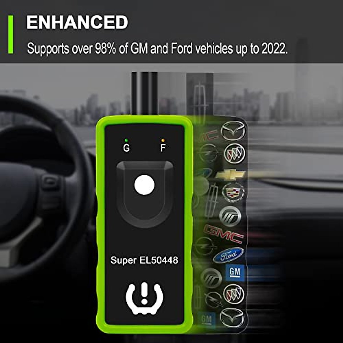 JDIAG 2IN1 TPMS Relearn Tool Super EL50448 for GM and Ford Tire Pressure Monitor Sensor TPMS Reset Tool 2023 Edition