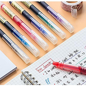 10pcs Rolling Ball Pens, Quick-Drying Ink Pens, 0.5mm Fine Point Pens Liquid Ink Rollerball Pens for School Office Home. (10 Colors Ink)