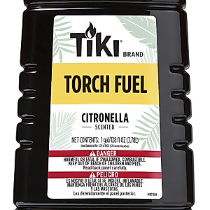 TIKI Brand Easy Pour Tiki Torch Fuel for Outdoors, Citronella Scented - 128 oz, 1216202