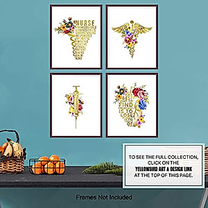 Nurse Appreciation Wall Art Poster Set - Gift for Registered Nurse Practitioner, RN, LPN, RNA, Nursing Student Graduation - Home, Hospital, Clinic or Medical Office Decor, Decoration - 8x10 Unframed