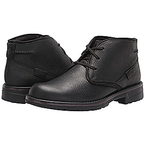 Clarks Men's Morris Peak Waterproof Chukka Boot, Black Tumbled Leather, 9