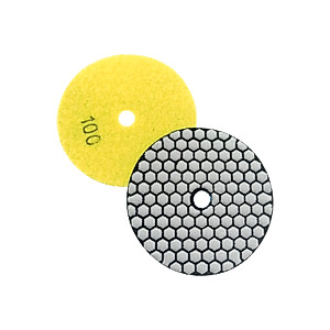ComeFloor Dry Diamond Polishing Pads for Granite Marble Stone 4 Inch Set 7 Pieces Grinding Pads Plus a Alu Backer Pads
