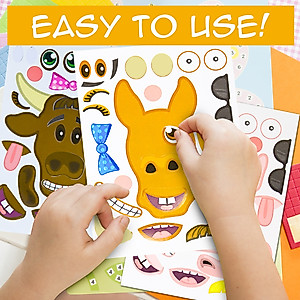 24 Make A Zoo Animal Sticker Sheets - Zoo and Safari Theme Birthday Party Favors - Fun Craft Project for Children 3+ Let Your Kids Get Creative & Design Their Favorite Animal Sticker!