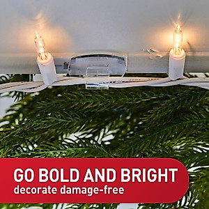 Command Outdoor Light Clips, Damage Free Hanging Outdoor Light Clips with Adhesive Strips, No Tools Wall Clips for Hanging Outdoor Lights and Cables, 20 Clear Clips and 24 Command Strips