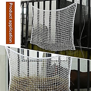 Saihisday Slow Feed Hay Net Bag, 63"x40" Extra Large Feed Bag, Mesh Holes Hanging Net, Horse Corner Feeder, Goats Full Day Hay Feeder