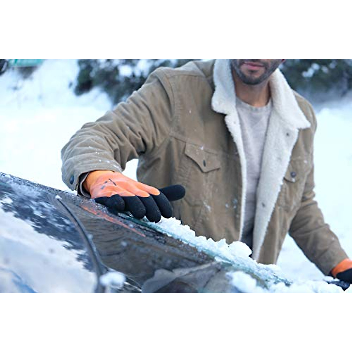 G & F Products 100% Waterproof Winter Gloves for outdoor cold weather Double Coated Windproof HPT Plam and Fingers Acrylic Terry inner keep hands warm at -58F X-Large, 1628XL , Orange