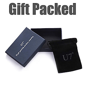 U7 Fathers Gift Bracelet with Picture Side, Braided Black Leather Cuff Bracelet Personalized Photo Printing Custom Engraved Bar Layered Wrap Bracelets for Men Women