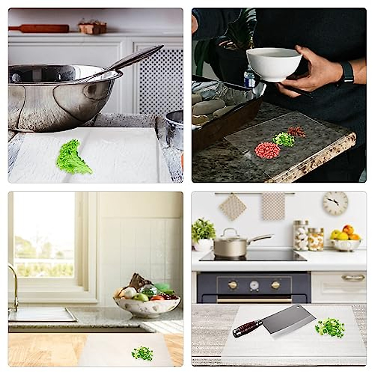 Homoyoyo Acrylic Cutting Boards Clear Chopping Board Anti- Transparent Cutting Board for Counter Countertop Protector Home Restaurant