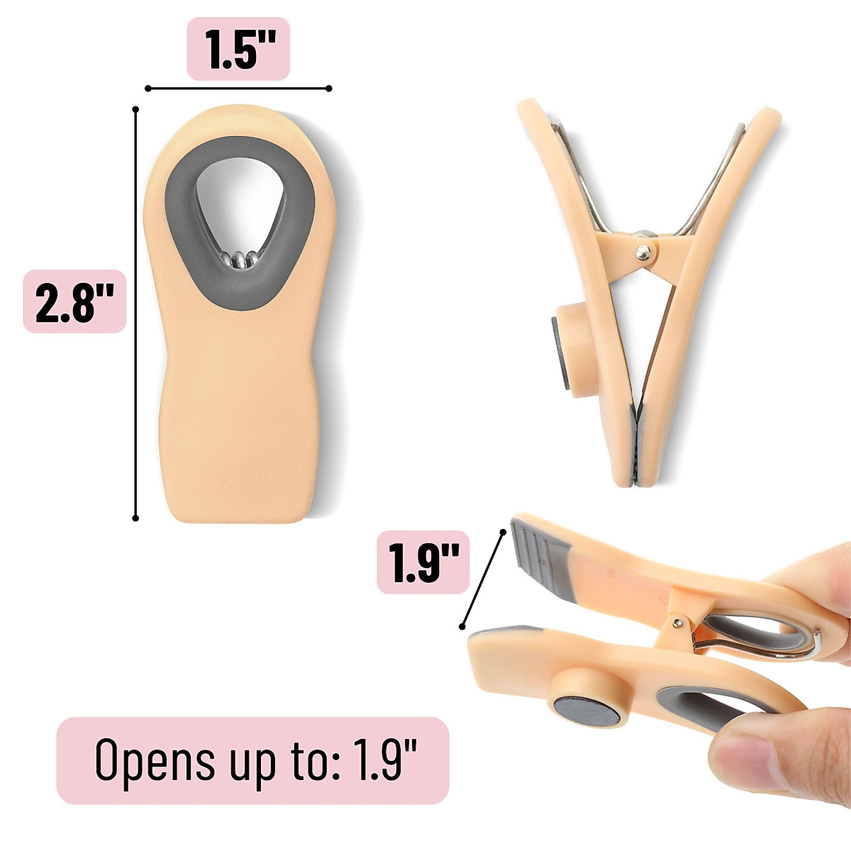 Mr. Pen- Magnetic Chip Clips, 6 Pack, Muted Morandi Chip Clips, Bag Clips, Food Clips, Bag Clips for Food, Chip Bag Clip, Chip Clips Magnetic, Chip Bag Clips, Clips for Food Packages, Kitchen Clips