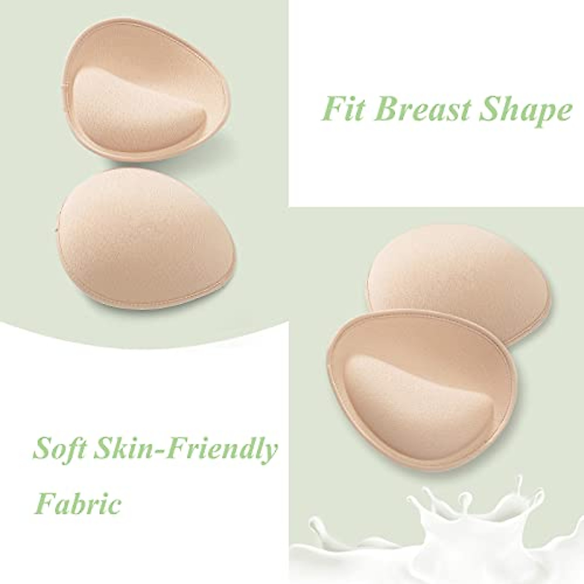 ONDY Thick Bra Pads Inserts, Breast Enhancers Inserts, Latex Bras Inserts Push Up Pads for Sports Bra Cups Swimsuit