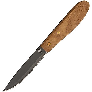 PIÑATAS OLE 9" Bushcrafter Brown Wood Handle Black Fixed Blade Knife 005 871314700050