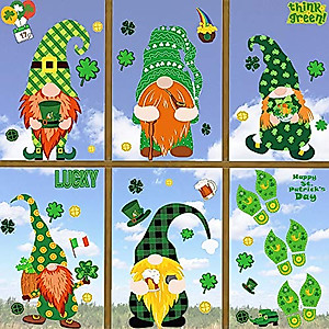 DmHirmg St. Patrick's Day Window Clings, Upgraded St. Patrick's Day Static Window Sticker,Window Sticker for St. Patrick's Day 9 Sheets