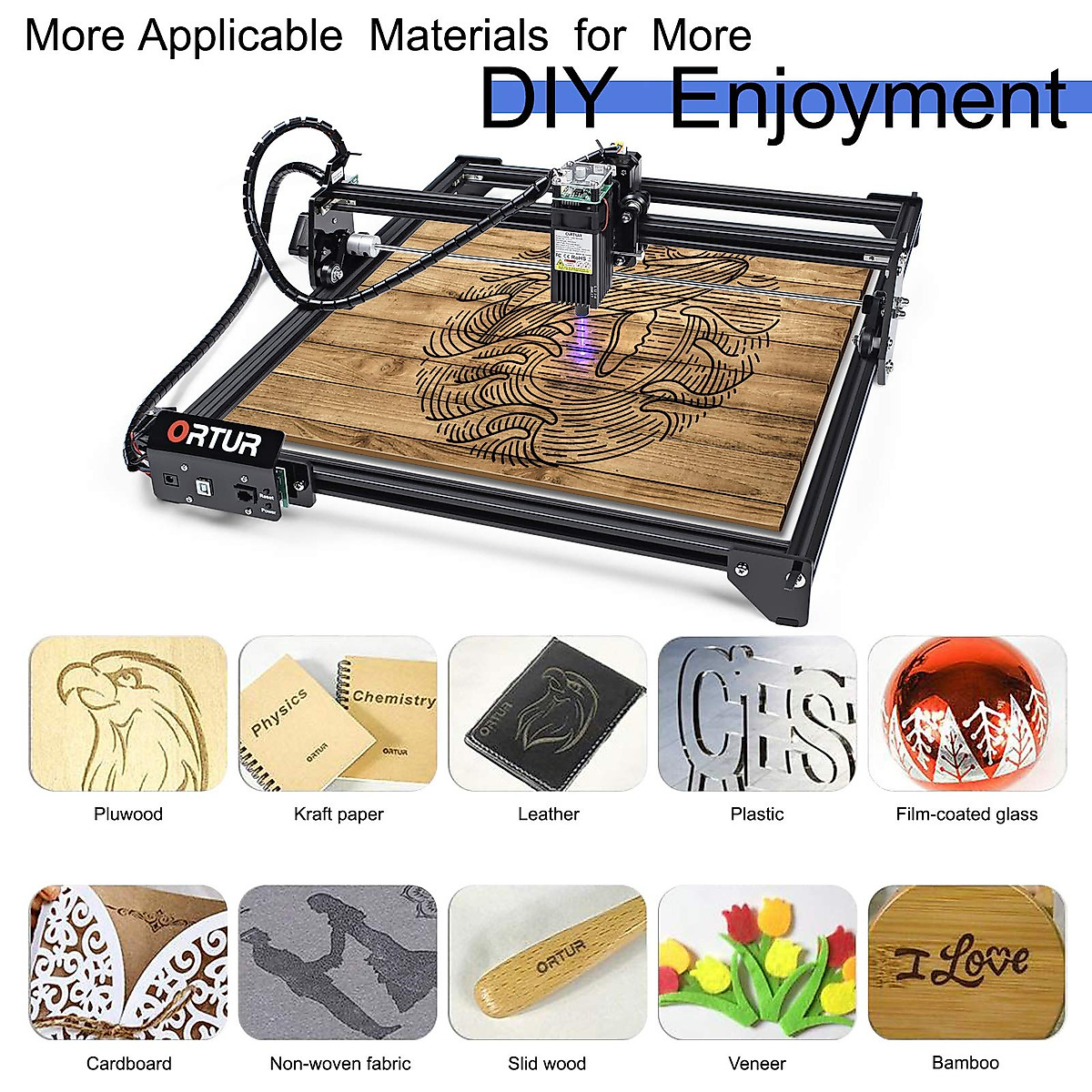 ORTUR Laser Master 2 S2 LU2-10A Laser Engraver Laser, 10000mW Engraving Cutting Machine, DIY Laser Marking for Metal, Laser Class 1