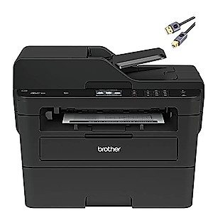 Brother L-2750DW Compact Monochrome All-in-One Laser Printer I Print Copy Scan Fax I Wireless I Mobile Printing I Auto 2-Sided Printing I NFC Printing I ADF I Print Up to 36 PPM + Printer Cable