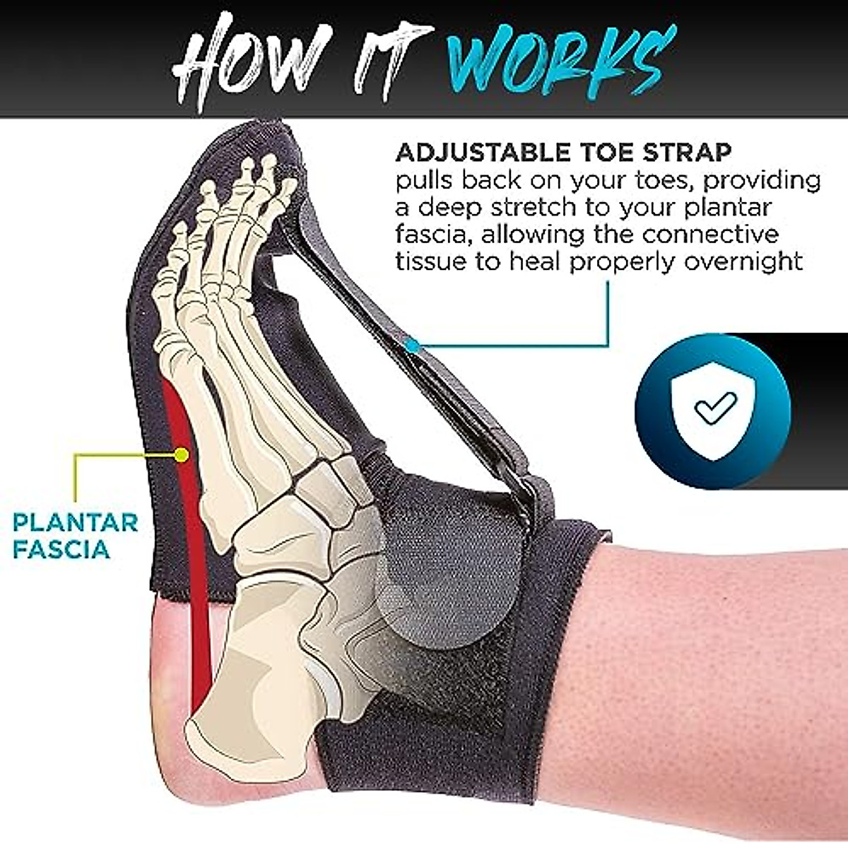 Plantar Fasciitis Night Splint Sock - Adjustable Soft Plantar Fasciitis Stretcher Brace - Achilles Tendonitis Night Splint - Plantar Fasciitis Brace for Arthritis, Ankle, and Heel Pain