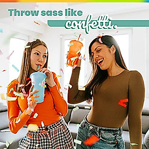 Cups with Lids and Straws for Adults - 5 Glitter Reusable Cups with Lids and Straws in Rainbow Colors, 24 oz Iced Coffee & Bulk Party Tumblers, Plastic Tumbler with Lid and Straw for Water & Smoothie