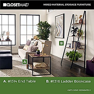 ClosetMaid 1316 4-Tier Wood Ladder Shelf Bookcase, Gray