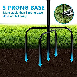 65 Inch Garden Flag Pole with Flag with Anti-Wind Clip for Flag Heavy Duty Garden Flag Stand for Plant Stand and Light Tall Garden Flag Poles for Outside inground,2 Stoppers and 1 Clip (1 PC, 65 INCH)