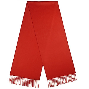 CANDOR AND CLASS Women's 100% Pure Cashmere Scarf, Solids, Plaids, Soft Cashmere Scarfs for Women and Men, Gift Box (Solid Red)