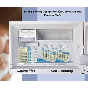 Comfydaya Safeshield Breastmilk Storage Bags (50 Count). Ready to Use. Presterilize, BPA Free, BPS Free, Leak Proof, Double Zipper, Self Standing, Super Strong and Food Grade Material Breast Milk Bag