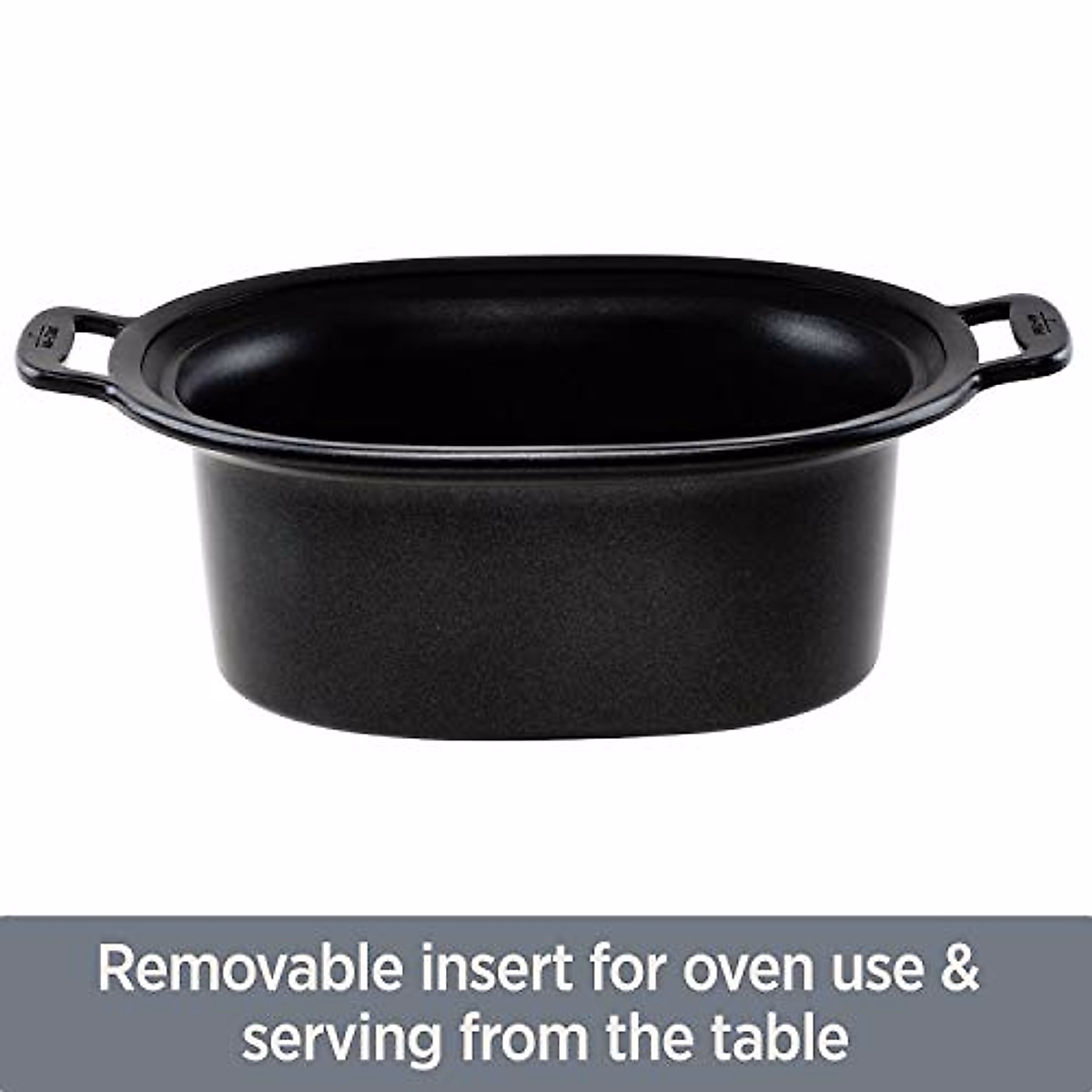 All-Clad SD700450 Programmable Oval-Shaped Slow Cooker with Black Ceramic Insert and Glass Lid, 6.5-Quart, Silver