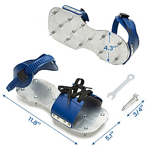Leweio Gunite Spiked Shoes with 3/4in Short Spikes,New Upgrade Strap Design and Non-Slip Adjustable Snap for Epoxy Floor,Blue Color (Pair)