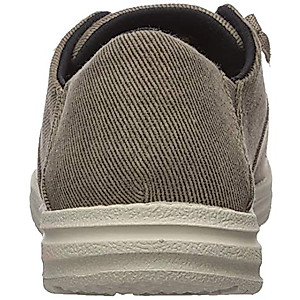 Skechers Men's VOLGO Slip ON Melson Canvas Slip-On Moccasin Shoe, Brown, 12 Medium US