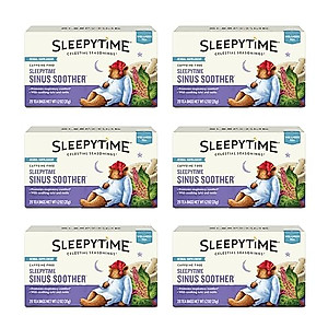 Celestial Seasonings Sleepytime Wellness Sinus Soother Tea, Caffeine Free, 20 Tea Bags Box, (Pack of 6)
