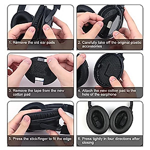 Ainiv Professional Ear Pads Cushions Replacement - 1 Pair Earpads Compatible with Bose QuietComfort 15 QC15 QC25 QC2 QC35, Softer Leather, Noise Isolation Foam
