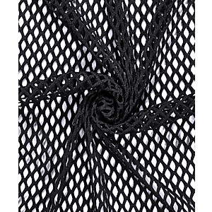 Keily & Megan Inc, 60" Wide Big Hole Fishnet Diamond Mesh Stretch Polyester Spandex Fabric by The Yard (1 Yard, Black)