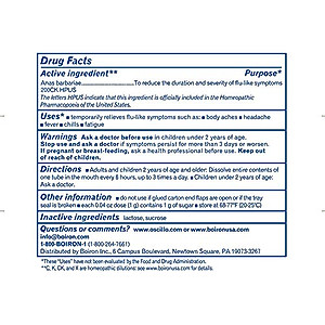 Boiron Oscillococcinum Homeopathic Medicine for flu-Like Symptoms, White, 36 Count
