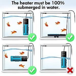 Orlushy 800W Submersible Aquarium Heater with Intelligent LED Temp & Watt Display and External Controller, Frequency Conversion Fish Tank Heater for 55-200 Gallon Tanks (800W for 100-200Gal)