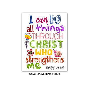 Religious Wall Art - Bible Verse Wall Decor - Christian Wall Decor - Scripture Wall Art - Psalms, Proverbs - God Wall Decor - Spiritual Inspirational Christian Gifts for Women - Girls Bedroom Decor