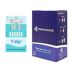 Prime Screen [5 Pack] 12 Panel Urine Drug Test Kit (AMP, BAR, BUP, Benzos BZO, COC, mAMP, MDMA, MOP, MTD, OXY, PCP, Marijuana THC) - WDOA-6125