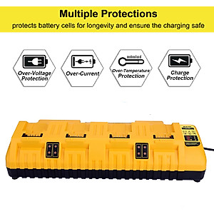Replacement for 12v 20v Max Battery Charger Station DCB104, Compatible with DCB124 DCB126 DCB200 DCB203 DCB204 DCB206 DCB230