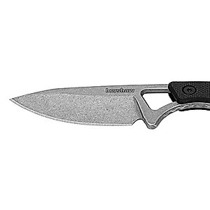 Kershaw Brace Drop Point Pocket Knife, 2-in. Blade, Molded Neck Sheath, Fixed Blade (2085) , Black