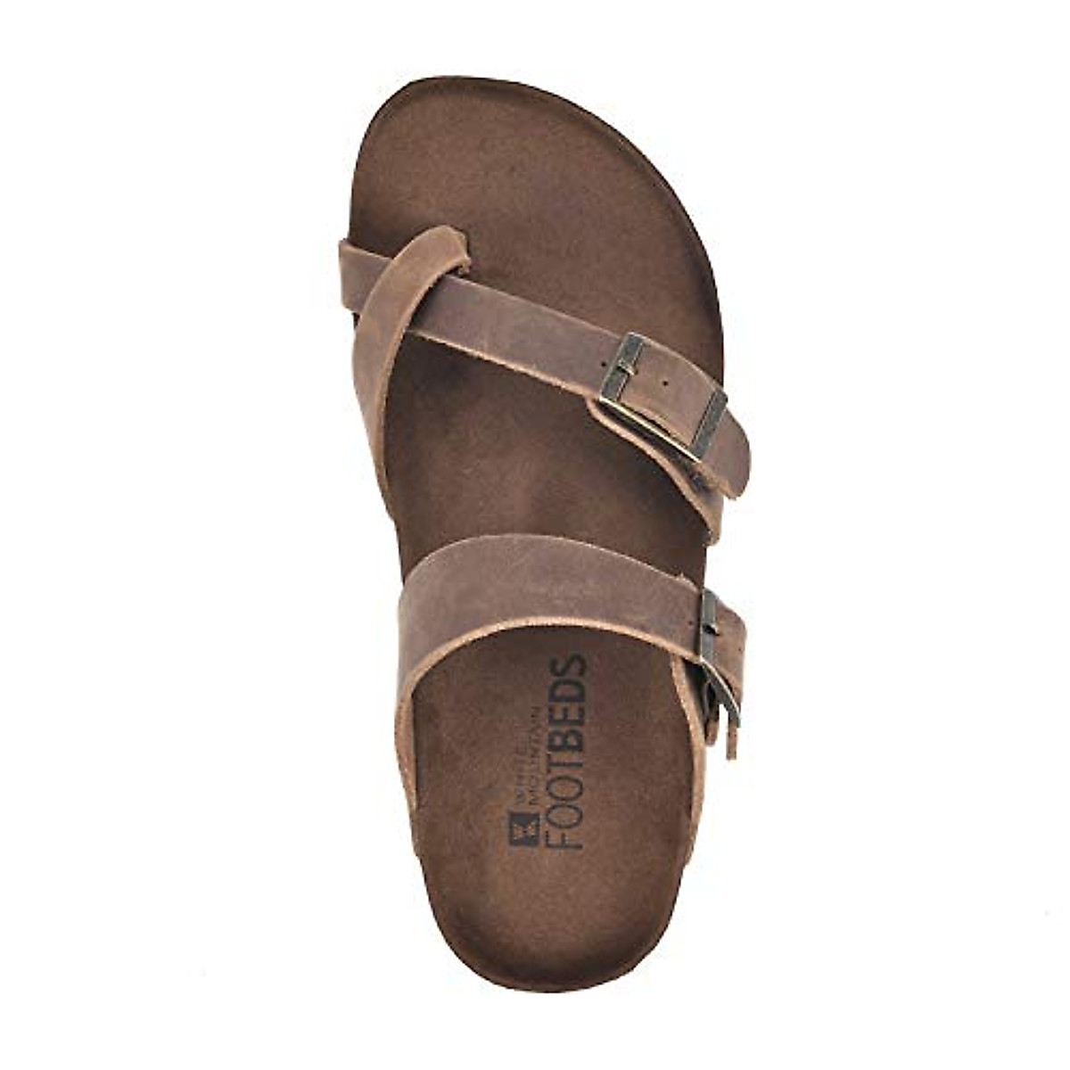 WHITE MOUNTAIN Shoes Gracie Women's Flat Sandal, Brown/Leather, 9 M