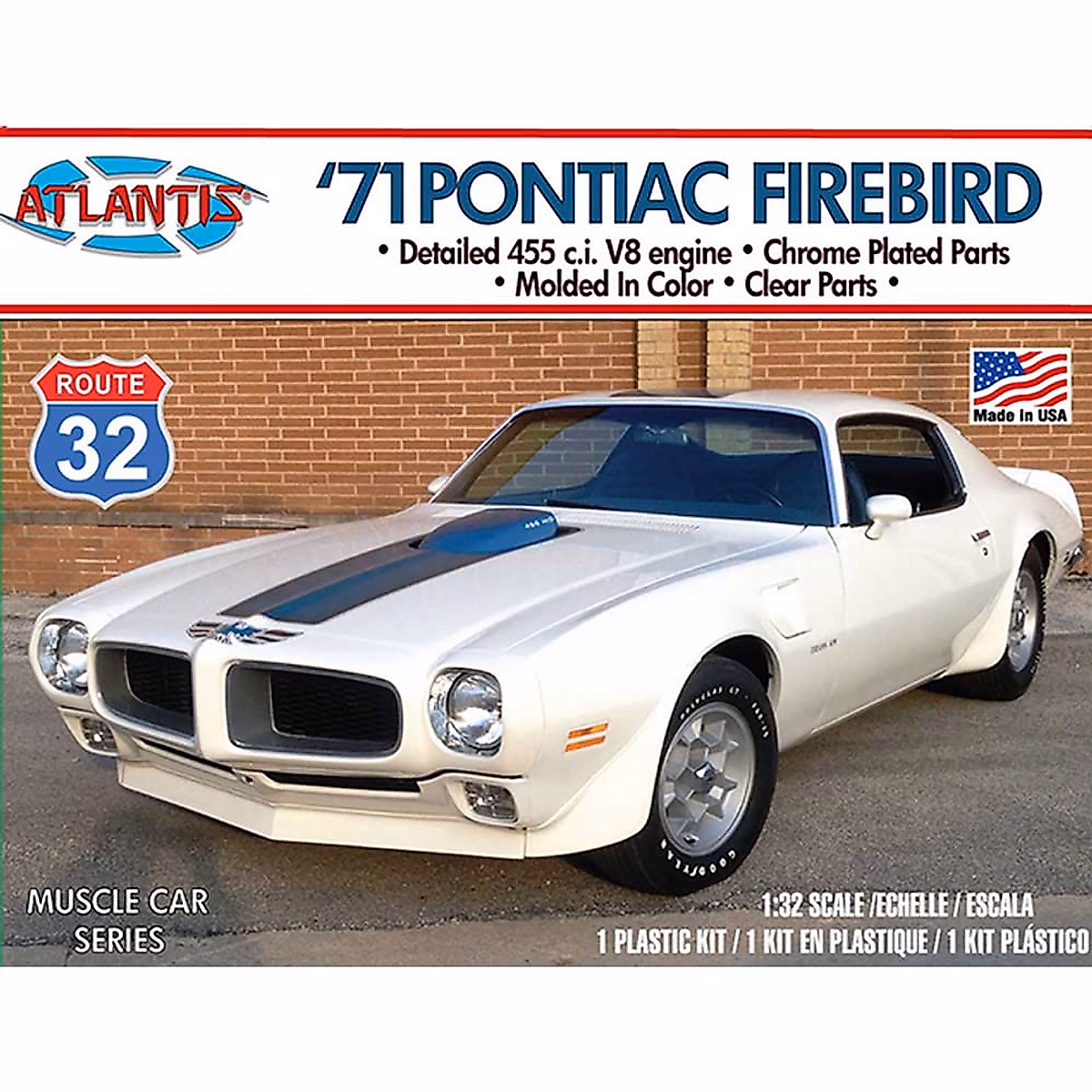 Atlantis 1971 Pontiac Firebird 1/32 Plastic Model Kit Made in The USA