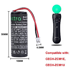 Tectra 2-Pack LIS1441, LIP1450 Battery Compatible with Sony PS3 PlayStation 3 Move Motion Controller CECH-ZCM1E, CECH-ZCM1U