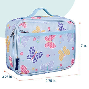 Wildkin Kids Insulated Lunch Box – Durable and Reusable for School & Travel - Butterfly Garden