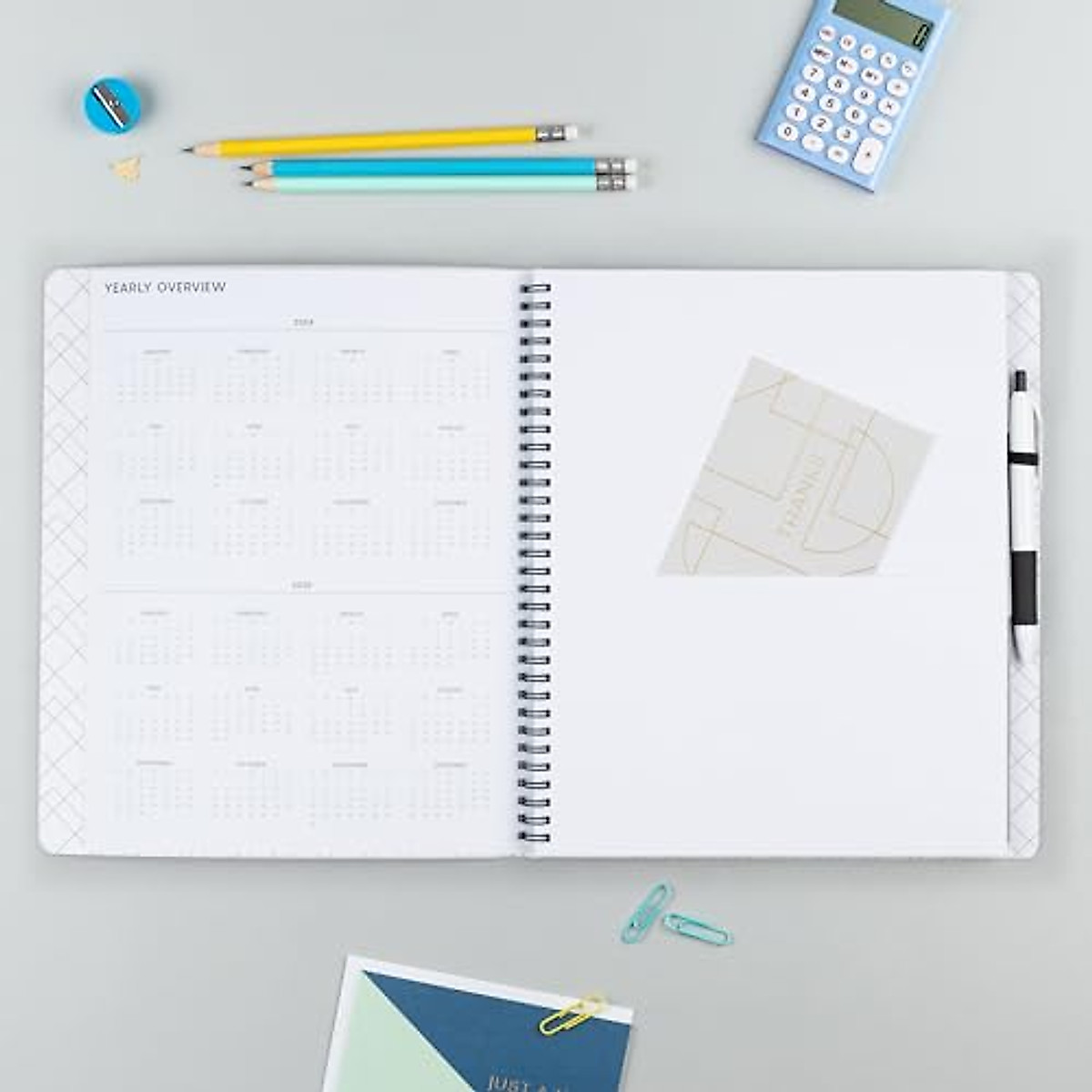 Blue Sky Aligned 2024 Weekly and Monthly Planner, 8.5" x 11", Heavyweight Cover, Semi Concealed Wirebound, Black (143588-24)