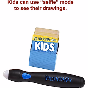 Mattel Games ​Pictionary Air Kids Vs. Grown-Ups Family Game for Game Night with Light Pen and Clue Cards, Connect to Smart Devices